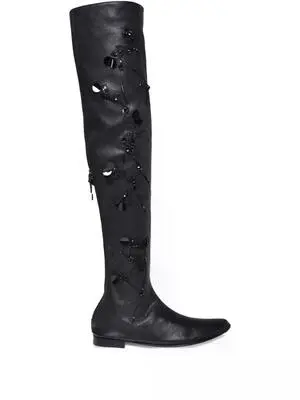 Alberta Ferretti Sequin Embellished Thigh-high Boots