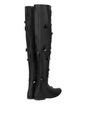Alberta Ferretti Sequin Embellished Thigh-high Boots
