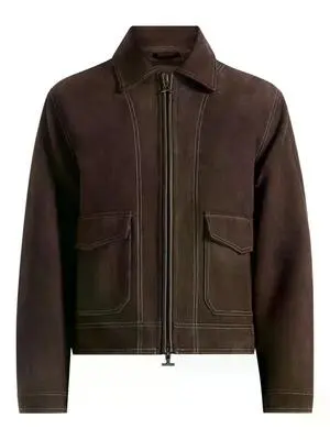 Manière De Voir Suede Contrast Stitch Jacket