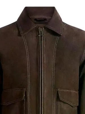 Manière De Voir Suede Contrast Stitch Jacket