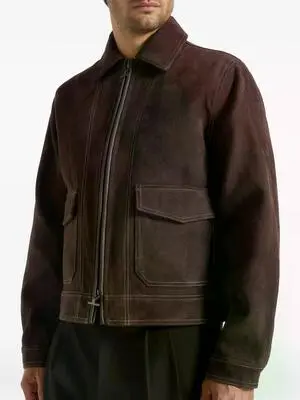 Manière De Voir Suede Contrast Stitch Jacket