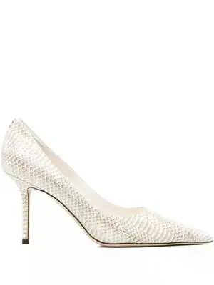 JIMMY CHOO Snake-effect Leather Pumps