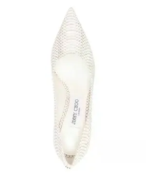 JIMMY CHOO Snake-effect Leather Pumps