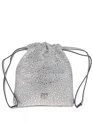 Pinko Embellished Slouchy Satchel - Silver