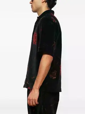 Amiri Rose-print Velvet Shirt