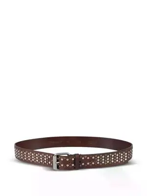 DONDUP Studded Leather Belt - Brown