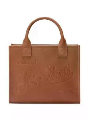 MC2 SAINT BARTH Mini Embossed Top Handle Tote Bag - Brown