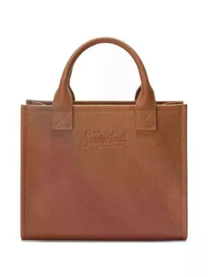 MC2 SAINT BARTH Mini Embossed Top Handle Tote Bag - Brown