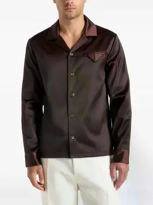 Manière De Voir Constant Satin Shirt Black - Brown