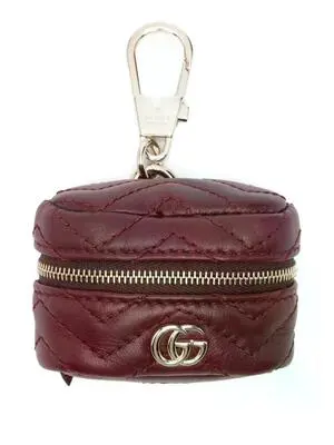 Gucci Quilted Gg Keyring - Red