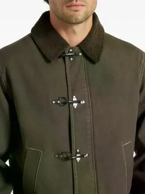 Manière De Voir Olive Gabardine Jacket With Clasp Detail