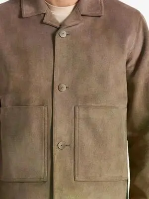 Manière De Voir Suede-effect Revere Collar Jacket - Neutrals