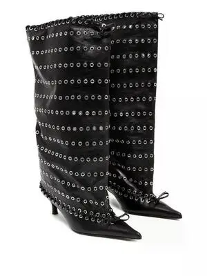 AUGUST BARRON 60mm Eyelet Pointed-toe Boots