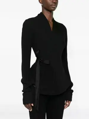 Rick Owens Wool Wrap Jacket - Black