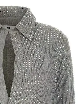 Attico Rhinestone-appliqué Dress - Grey