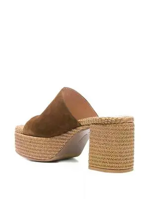 GIANVITO ROSSI Platform Suede Mule Sandals