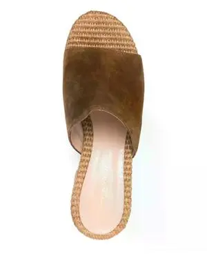 GIANVITO ROSSI Platform Suede Mule Sandals