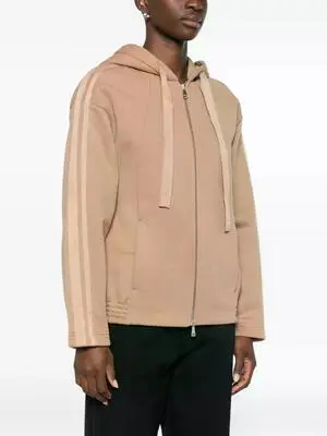 Max Mara Zip-up Hoodie With Stripe Detail - Brown