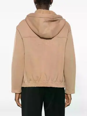 Max Mara Zip-up Hoodie With Stripe Detail - Brown