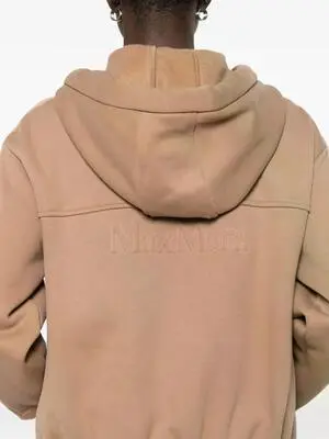 Max Mara Zip-up Hoodie With Stripe Detail - Brown