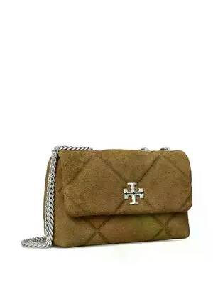 Tory Burch Kira Quilted Suede Shoulder Bag