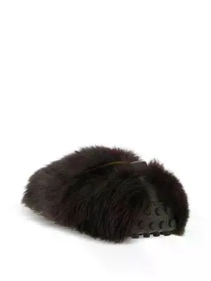 TOD'S Gommino Sheep Fur Loafers - Brown