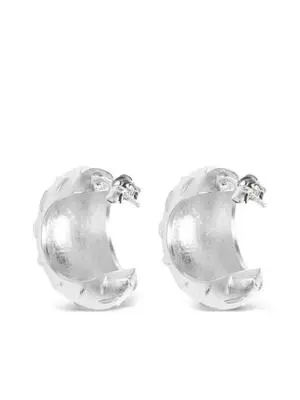 MISBHV Textured Hoop Earrings - Silver