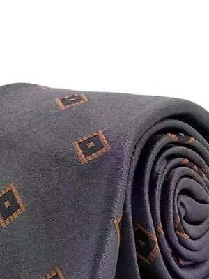 Kiton Diamond-Pattern Neck Tie Grey