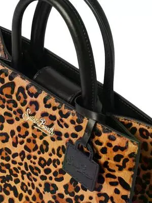 MC2 SAINT BARTH Leopard Print Top Handle Tote Bag - Brown