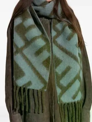 Fendi Ff-pattern Fringed Scarf