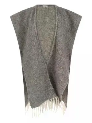 Peserico Sequin Fringed Cape - Grey
