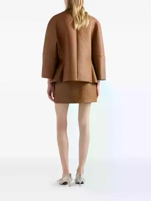Prada Leather Jacket With Scarf Detail