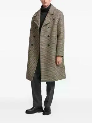 YVES SALOMON Houndstooth Double-breasted Coat