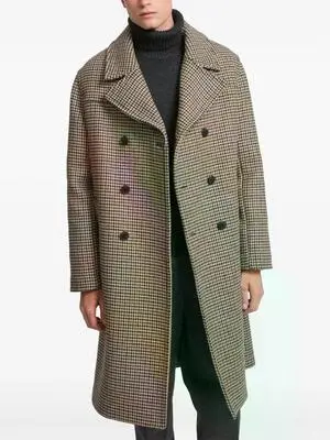 YVES SALOMON Houndstooth Double-breasted Coat