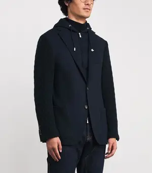 Eleventy Knitted-sleeve Layered Blazer