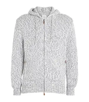 Eleventy Hooded Zip-up Knit Sweater
