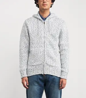 Eleventy Hooded Zip-up Knit Sweater