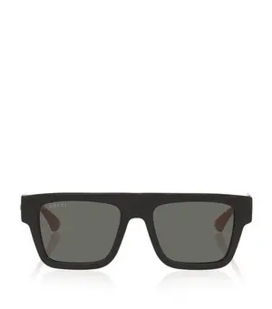 Gucci Acetate Rectangle Sunglasses - Black