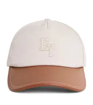 Eleventy Silk-panel Baseball Cap - Beige