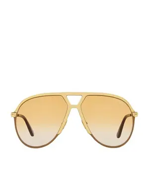TOM FORD Metal Aviator Sunglasses - Gold