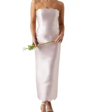 Coast Scallop Twill Column Dress