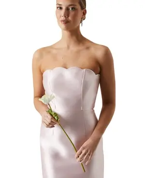 Coast Scallop Twill Column Dress