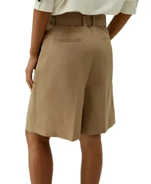 Lilysilk Silk-linen Blend Bermuda Shorts - Oak