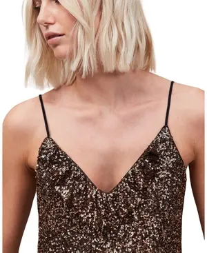 RO & ZO Sequin V-neck Cami