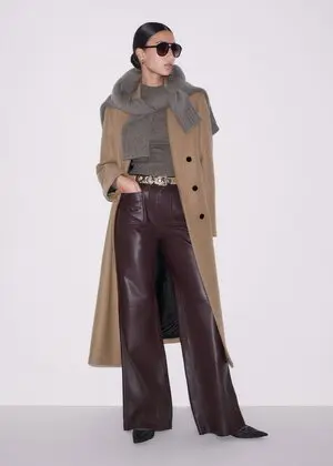 ME+EM Leather Boot Cut Trouser - Bordeaux