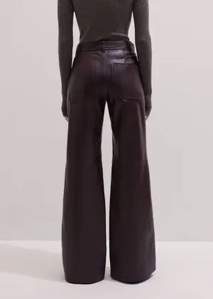 ME+EM Leather Boot Cut Trouser - Bordeaux