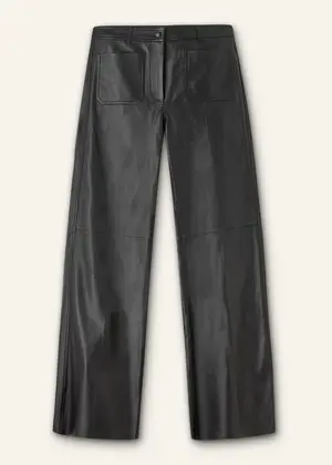 ME+EM Leather Boot-cut Trousers - Black