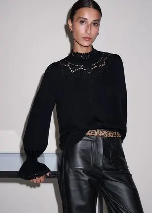 ME+EM Leather Boot-cut Trousers