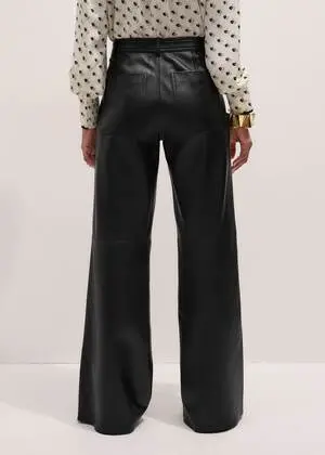 ME+EM Leather Boot-cut Trousers