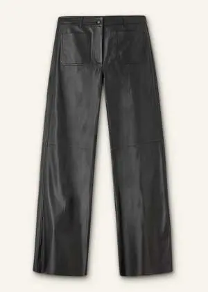 ME+EM Leather Boot-cut Trousers